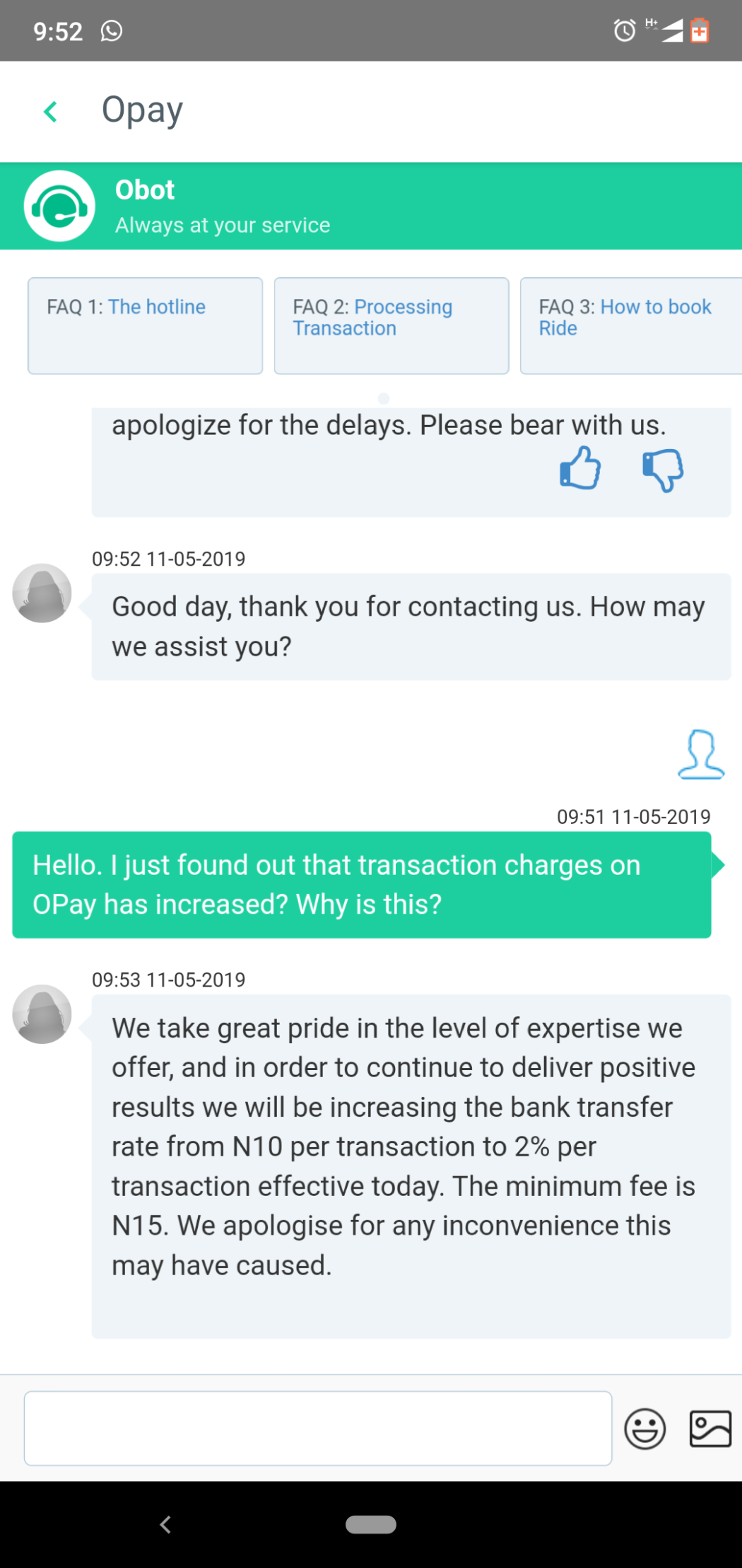 Customers groan as OPay introduces 1% transaction fee | TechCabal